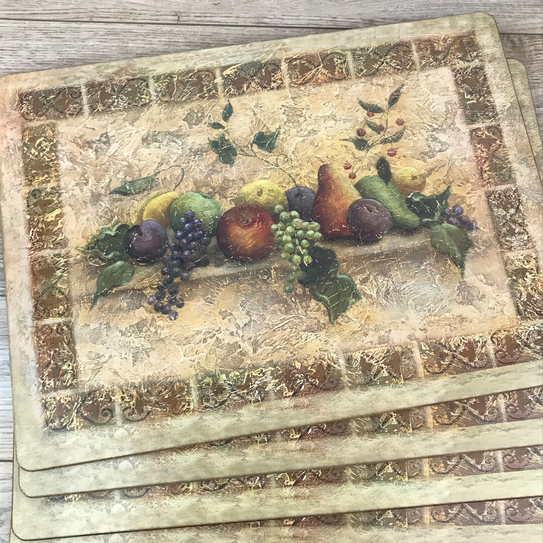 Vintage Pimpernel Cork Back Placemats, Set of 4, Large Size 16" X 12 ...