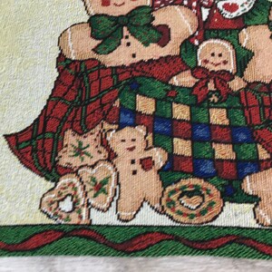 Vintage Christmas Gingerbread Placemat, Set of 2, Pair of Woven Fabric ...