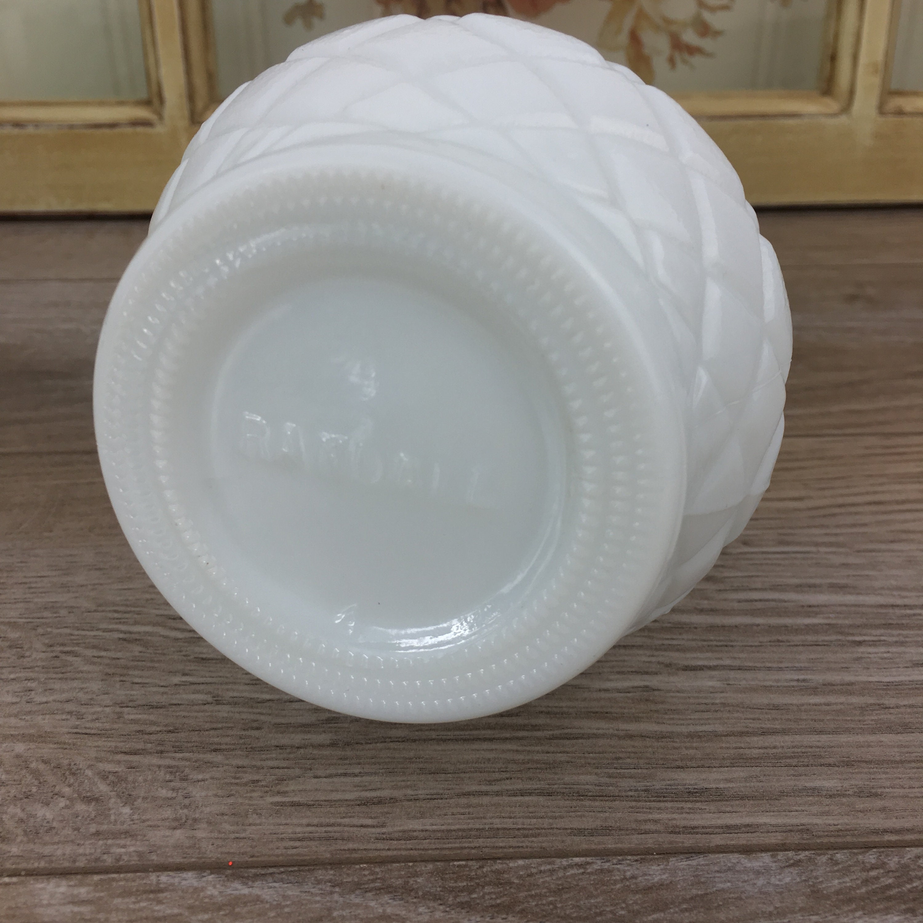 Vintage Milk Glass Vase by Randall Diamond Pattern Milk | Etsy