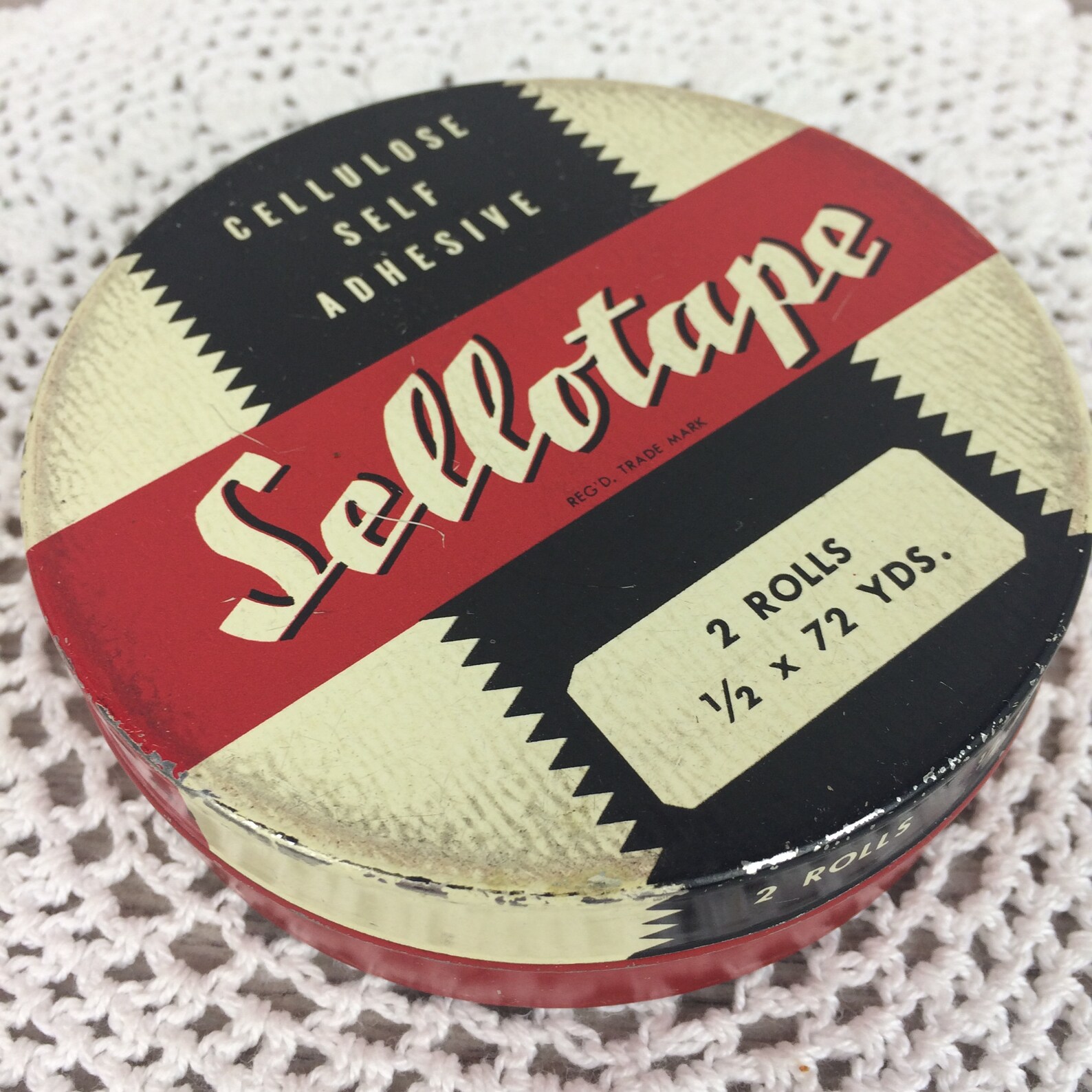 Red Sellotape Tin Box / Retro 50's / Small Tin Storage | Etsy