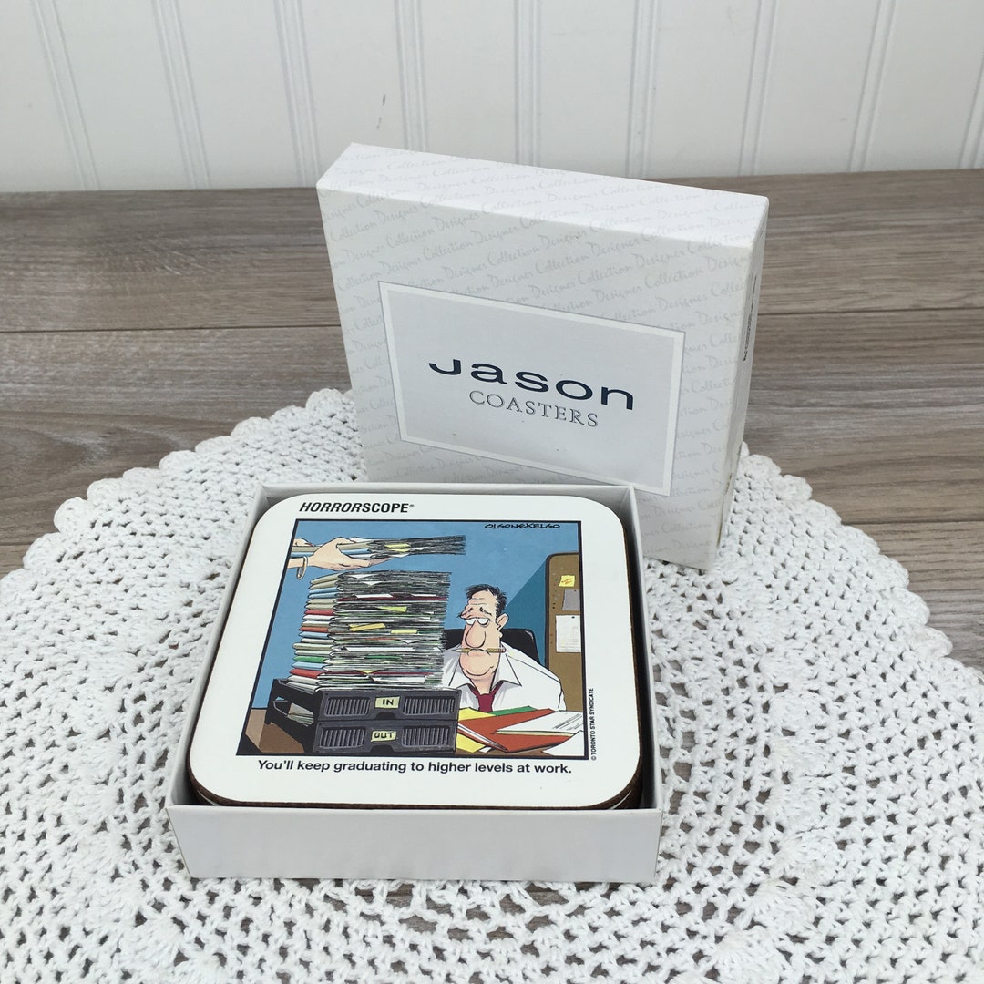 Vintage Cork Back Jason Coasters, 1990's Cartoons ''horrorscope" Eric ...