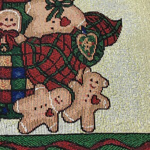 Vintage Christmas Gingerbread Placemat, Set of 2, Pair of Woven Fabric ...