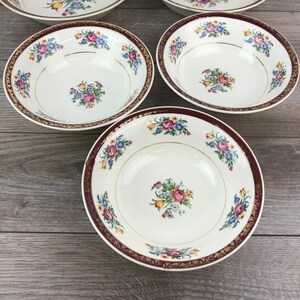 Set of 5 Vintage Swinnerton's Tudor Rose Cereal Bowls & Soup Bowls ...