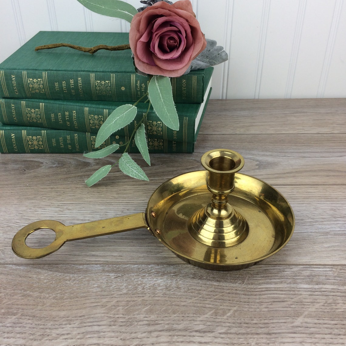 Vintage Brass Candle Holder With Handle Solid Brass | Etsy