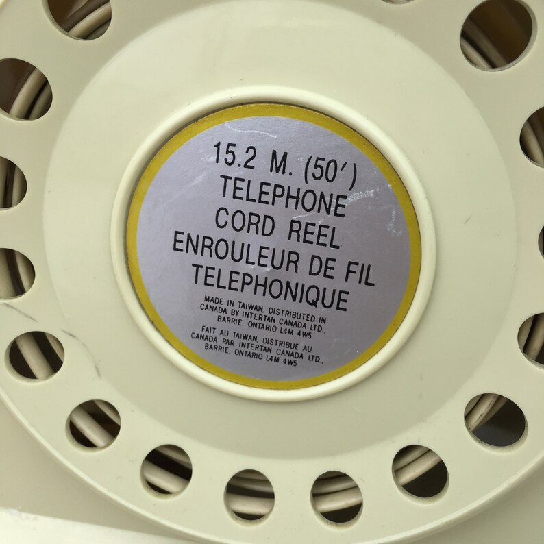 Vintage Telephone Cord Reel W/ Handle Long Phone Line - Etsy