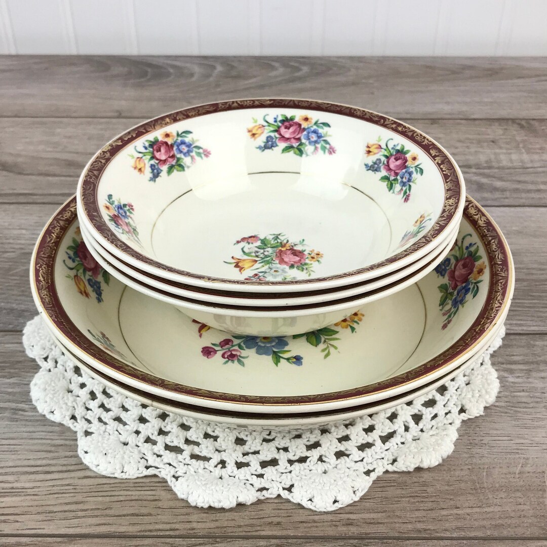 Set of 5 Vintage Swinnerton's Tudor Rose Cereal Bowls & Soup Bowls ...