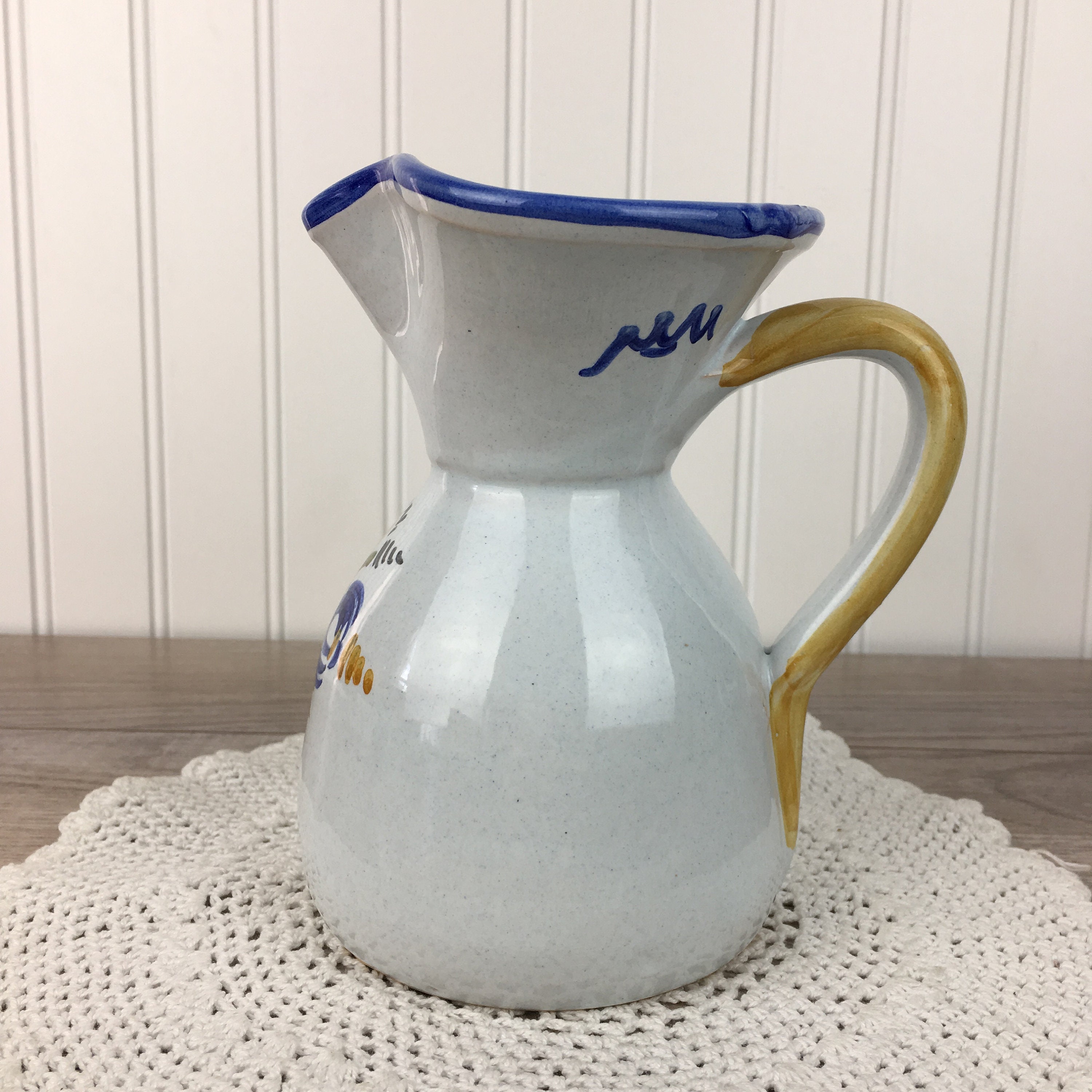 Vintage Talavera Spanish Pottery Wine Pitcher Vase Jug Hand | Etsy