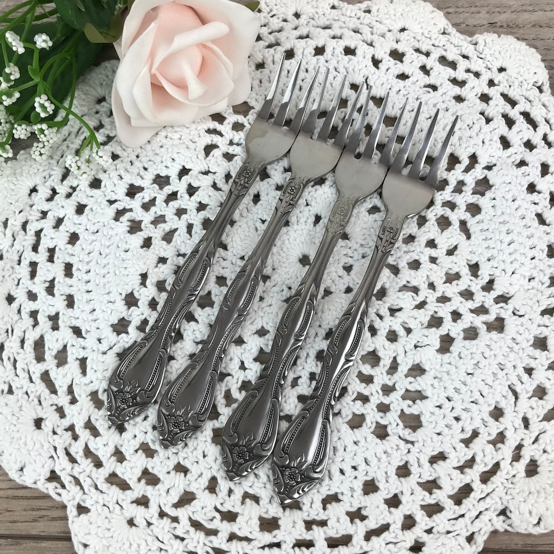 Vintage Set of 4 Stainless Appetizer Forks, Trident Pickle Fork ...