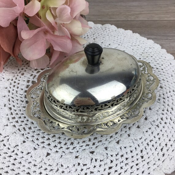 Vintage Silver Plated Butter Dish With Lid Small Covered | Etsy