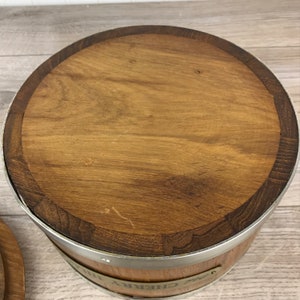 Vintage Old Cherry Cheese Hill Wooden Covered Bowl, Wood Cheese Barrel ...