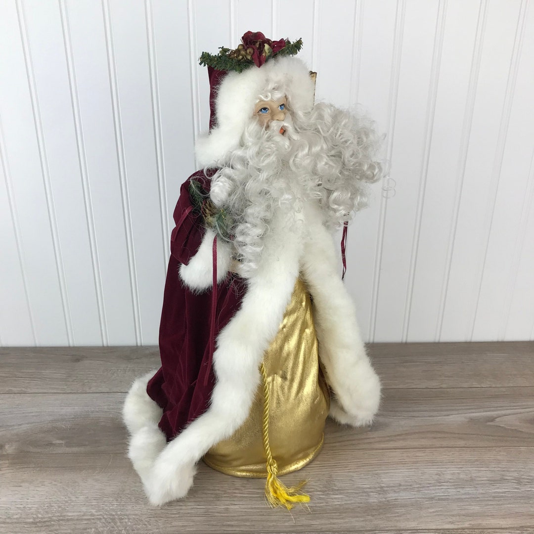 Vintage Old Saint Nick Christmas Tree Topper, 18" Tree Top Santa Claus ...