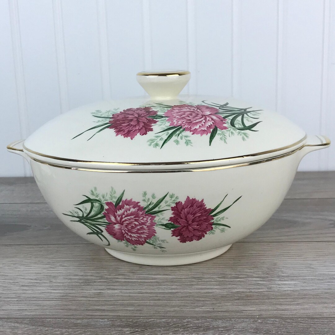 Vintage Alfred Meakin Covered Serving Bowl With Lid, Pink Carnation ...