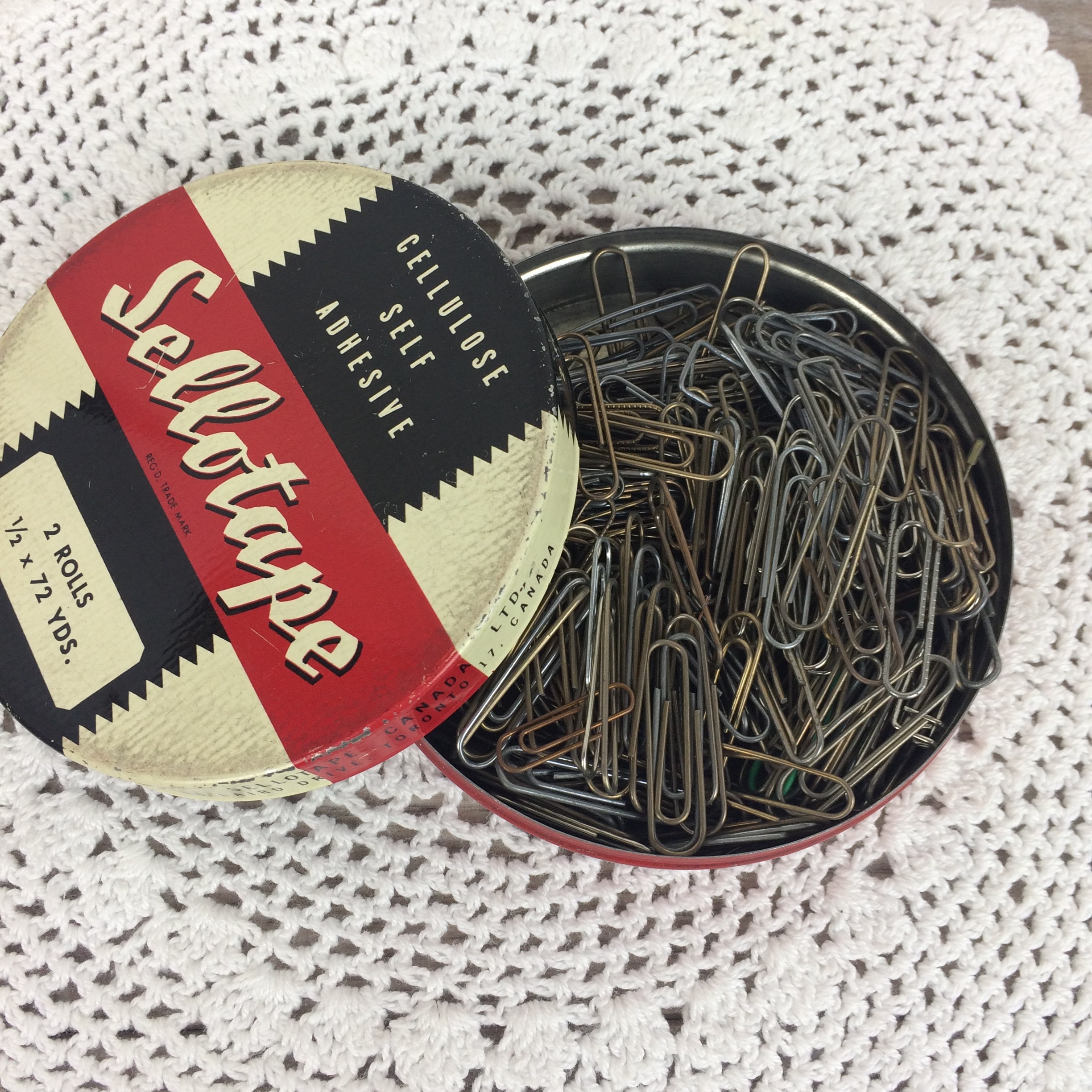 Red Sellotape Tin Box / Retro 50's / Small Tin Storage | Etsy