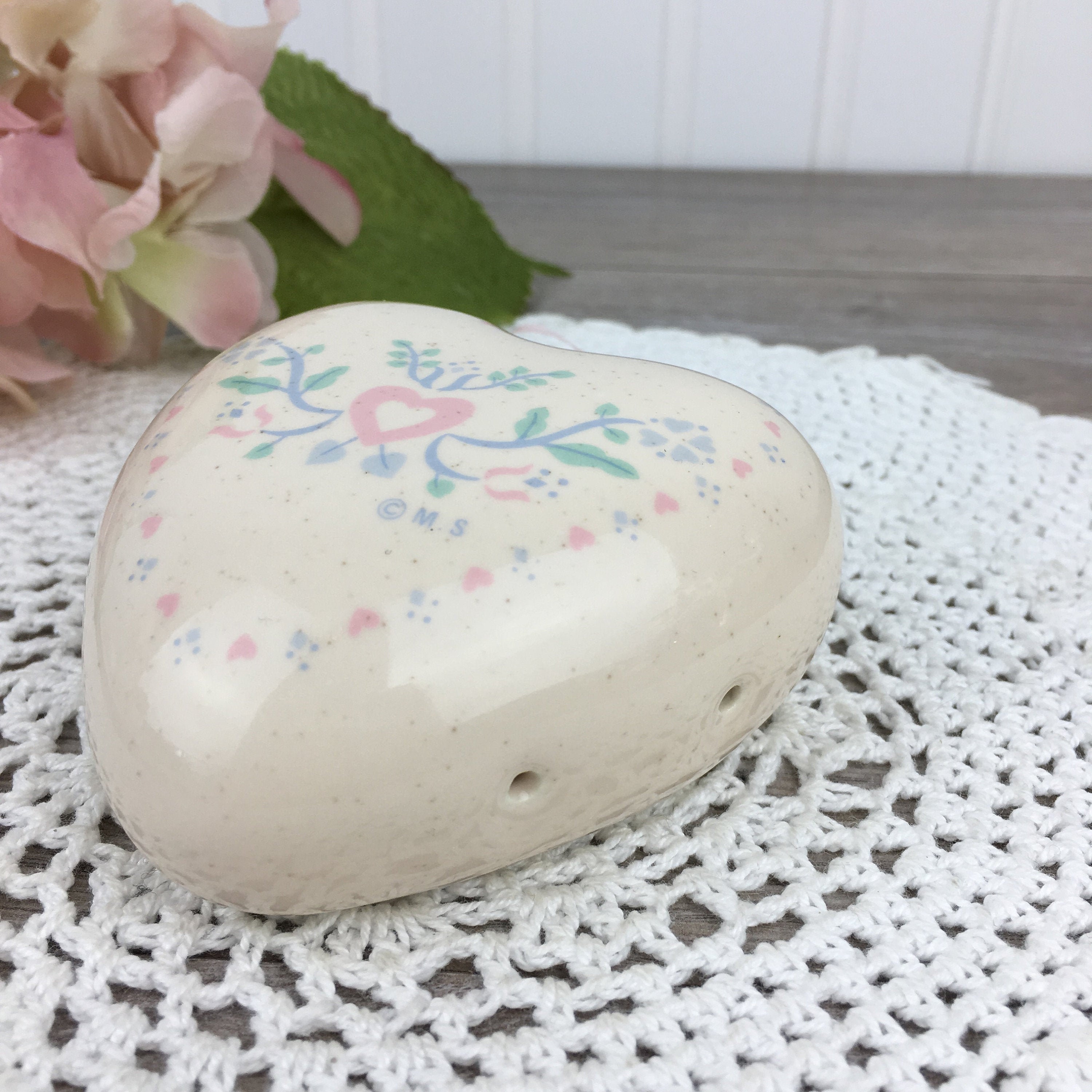 Vintage Ceramic Pomander Potpourri Ball Heart Shaped | Etsy