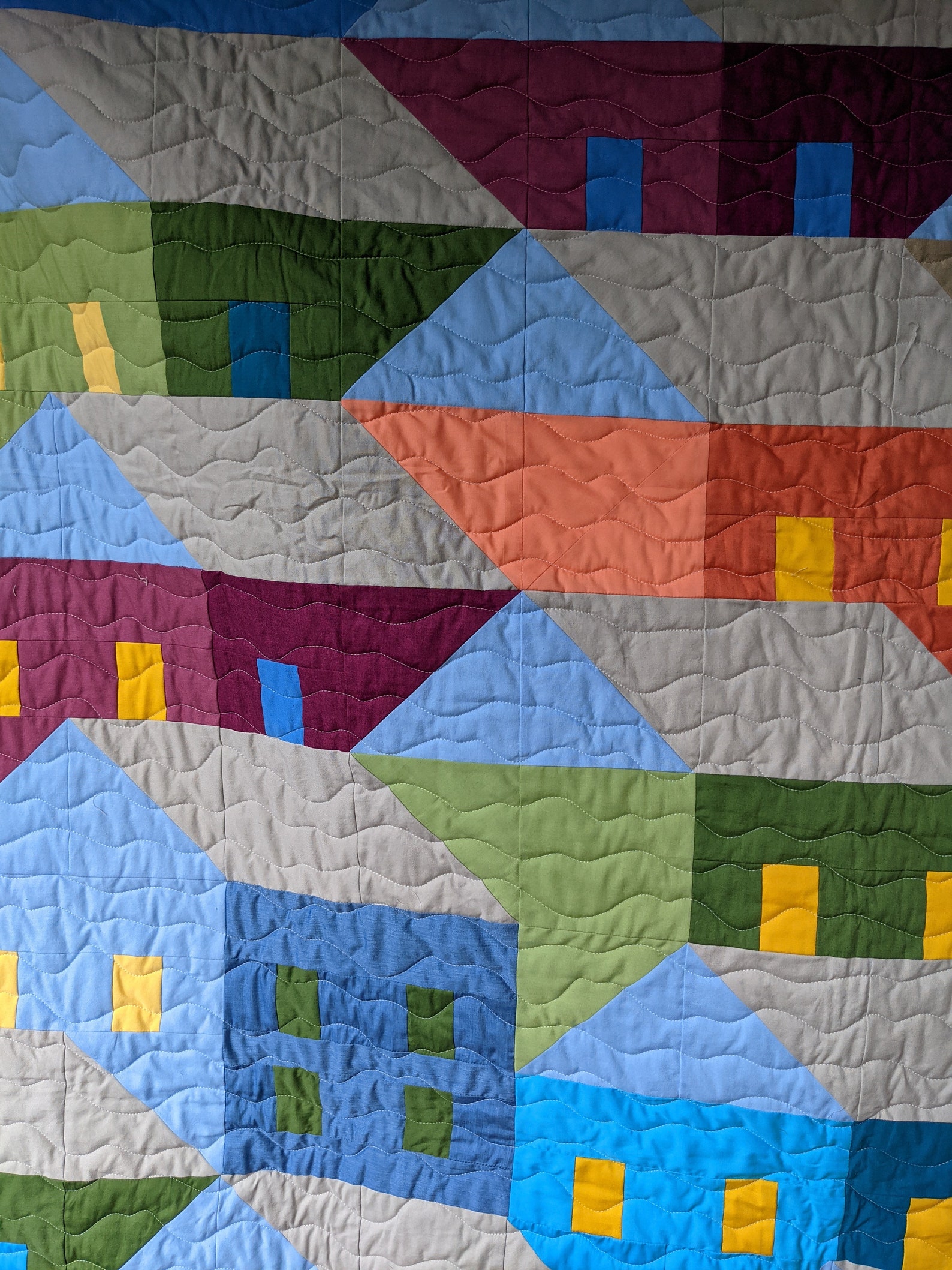 Hillside Houses II Quilt - Etsy