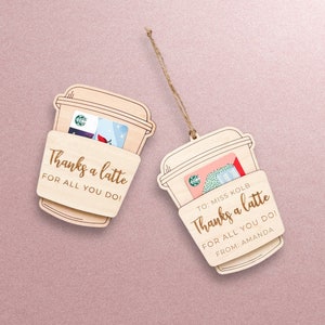 Personalized Coffee Gift Card Holder, Teacher Appreciation Gift for ...