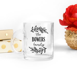 Personalized Family Mug, Last Name Gift, Custom Glass Mug, Family Name ...