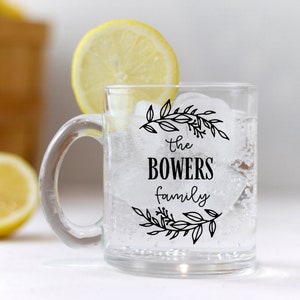 Personalized Family Mug, Last Name Gift, Custom Glass Mug, Family Name ...