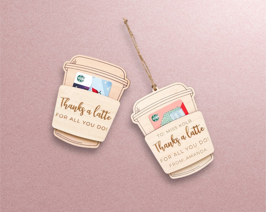 Personalized Coffee Gift Card Holder, Teacher Appreciation Gift for ...