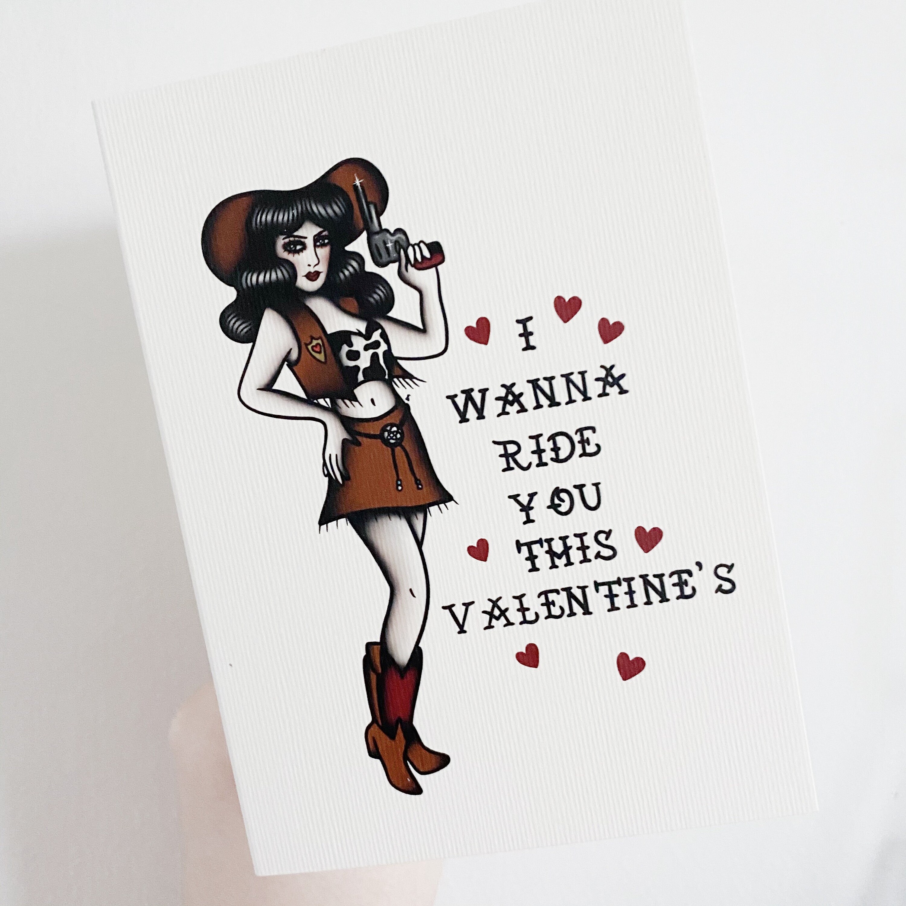 Naughty Cowgirl Valentines Card Etsy