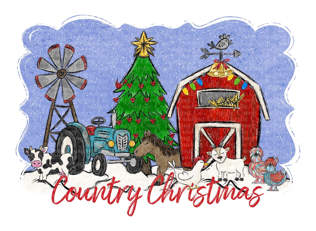 Country Christmas PNG Instant Download Xmas Sublimation Design Horse ...