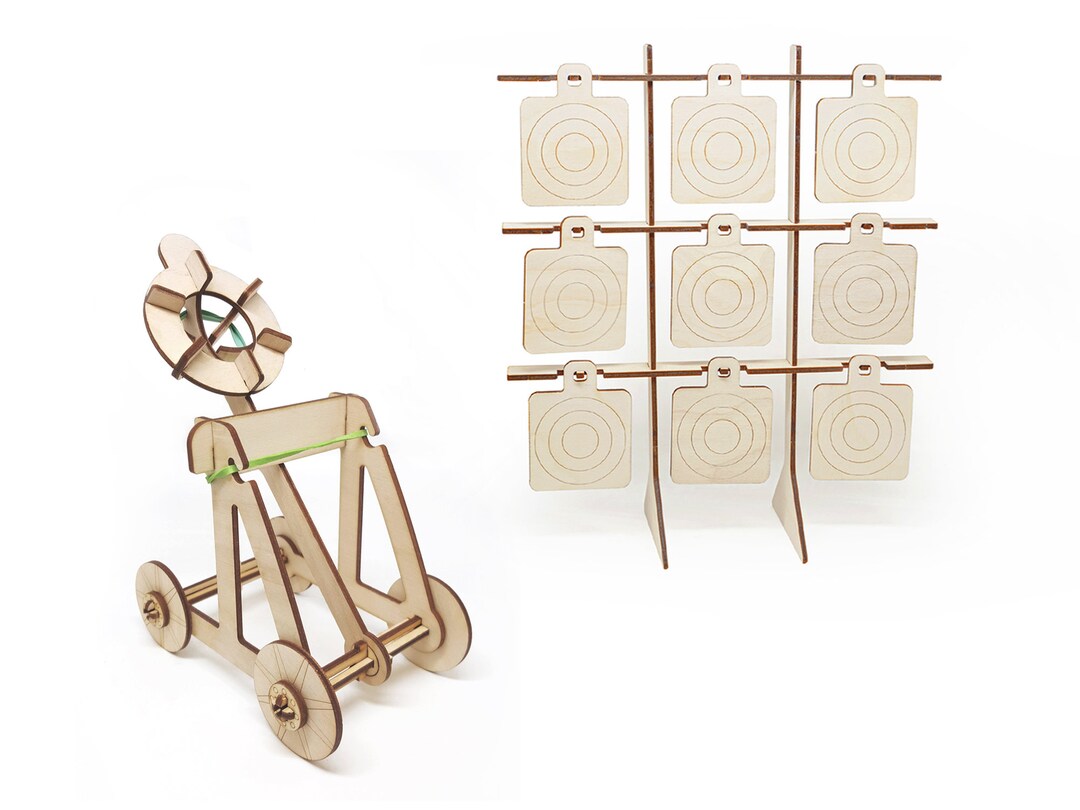 DIY Wooden Scoop Catapult & Target Bundle, Craft Wooden STEM Toy ...