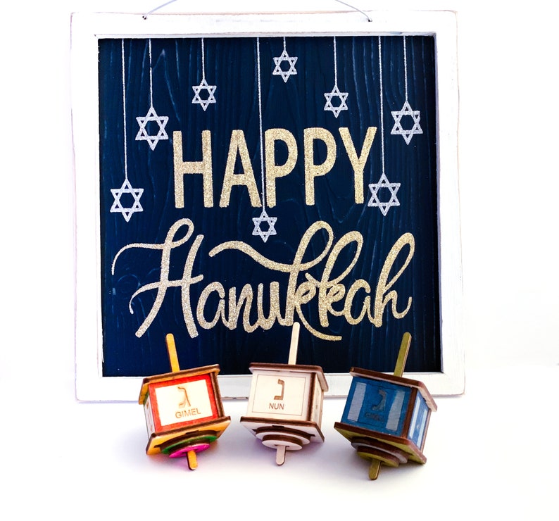 DIY Wooden Hanukkah Dreidel Kit, Lasercut Wooden Dreidel, Wooden ...