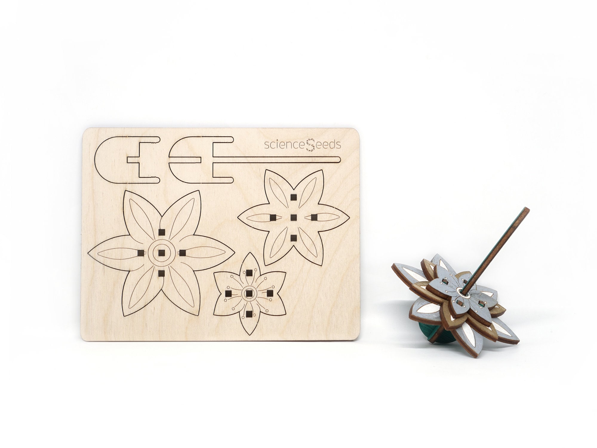 Dahlia Flower Spinning Top Kit, DIY Tops, Wooden Laser Cut Tops - Etsy