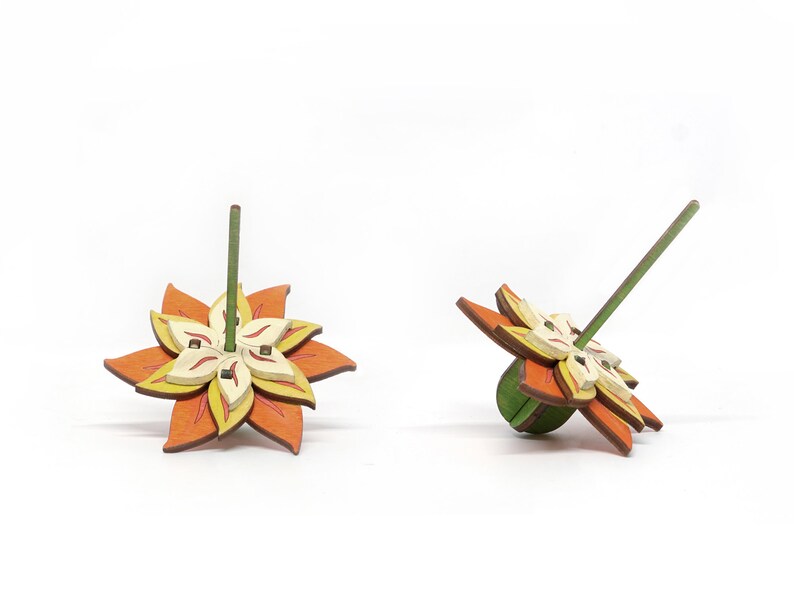 Lily Flower Spinning Top Kit, DIY Tops, Wooden Laser Cut Tops - Etsy