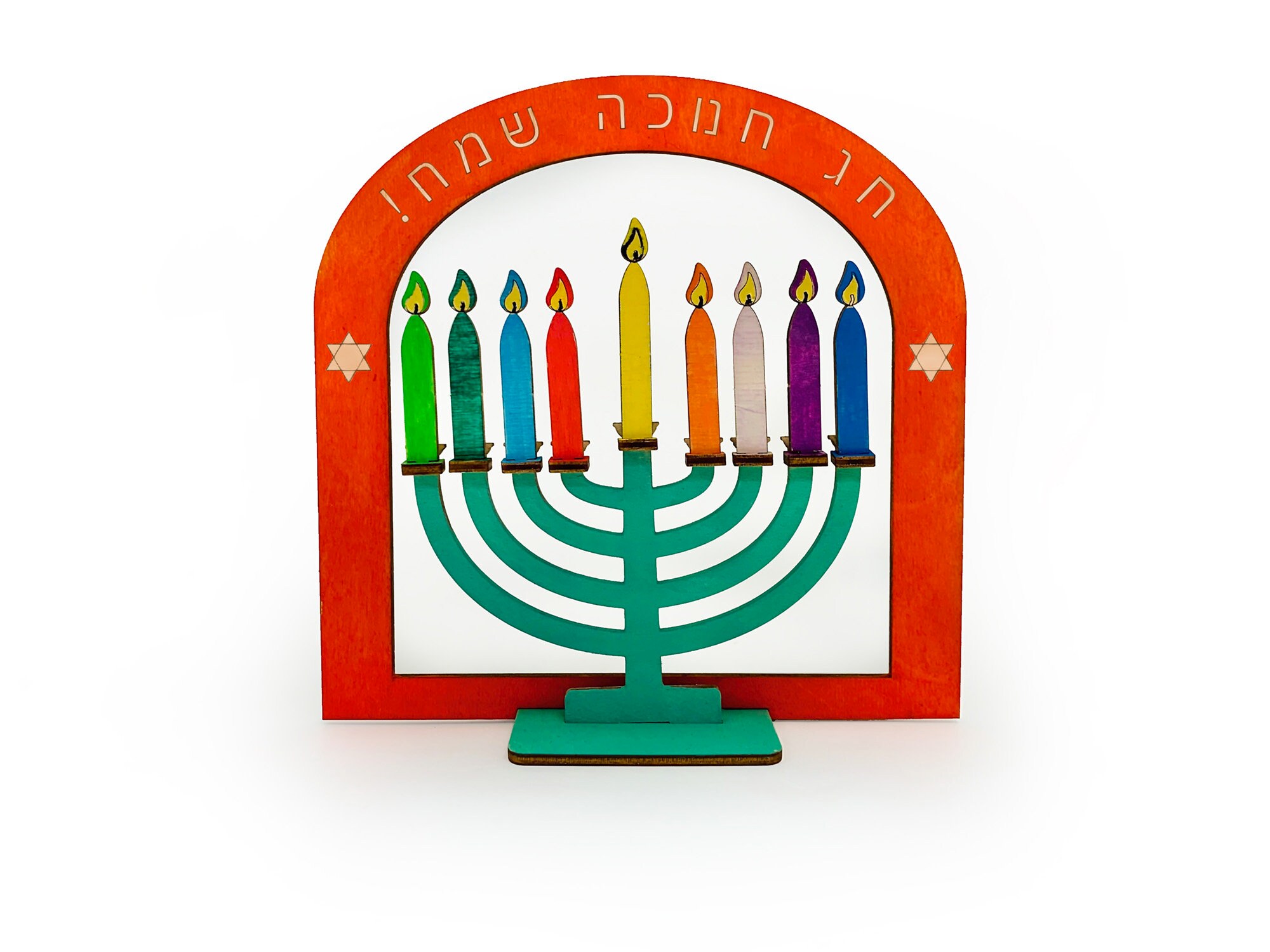 DIY Wooden Menorah Kit for Kids,handmade Hanukah Menorah and Candle Set ...