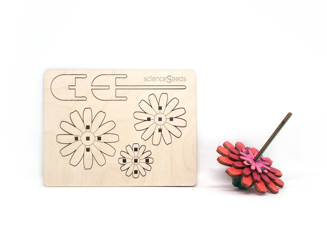 Daisy Flower Spinning Top Kit, DIY Tops, Wooden Laser Cut Tops - Etsy