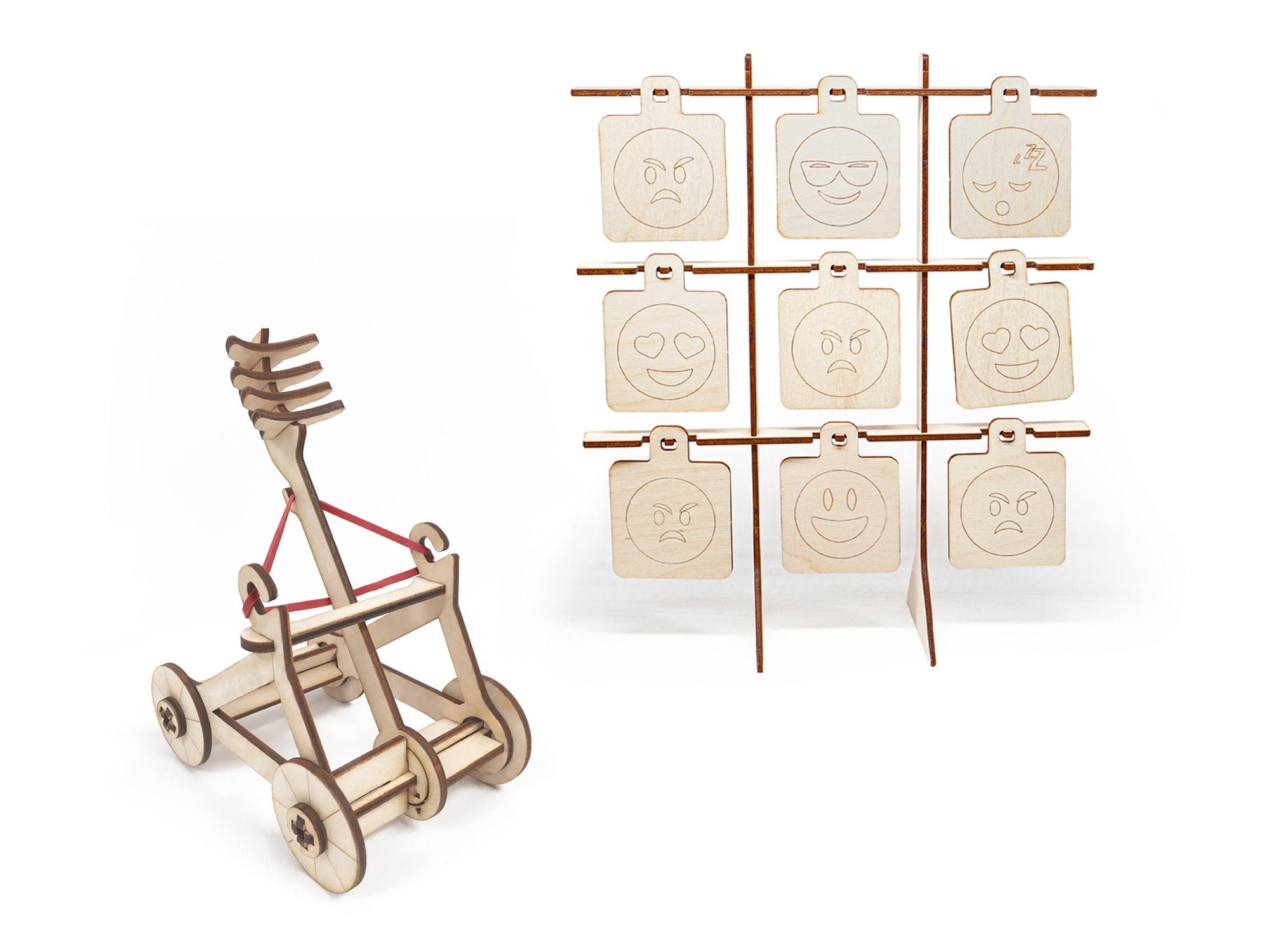 DIY Laser Cut Catapult and Target Kit, Wooden Miniature Catapult, Gift ...