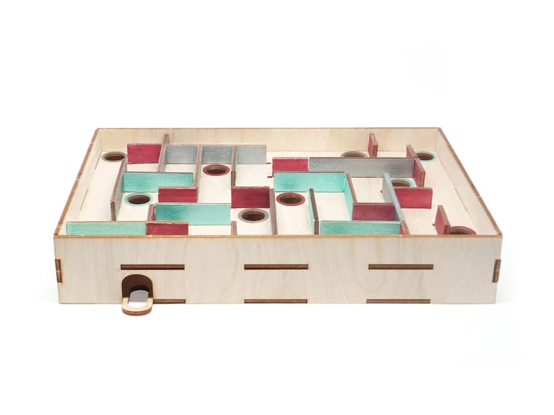 DIY Wooden Marble Maze Kit, Lasercut Marble Run, Transformable Marble ...