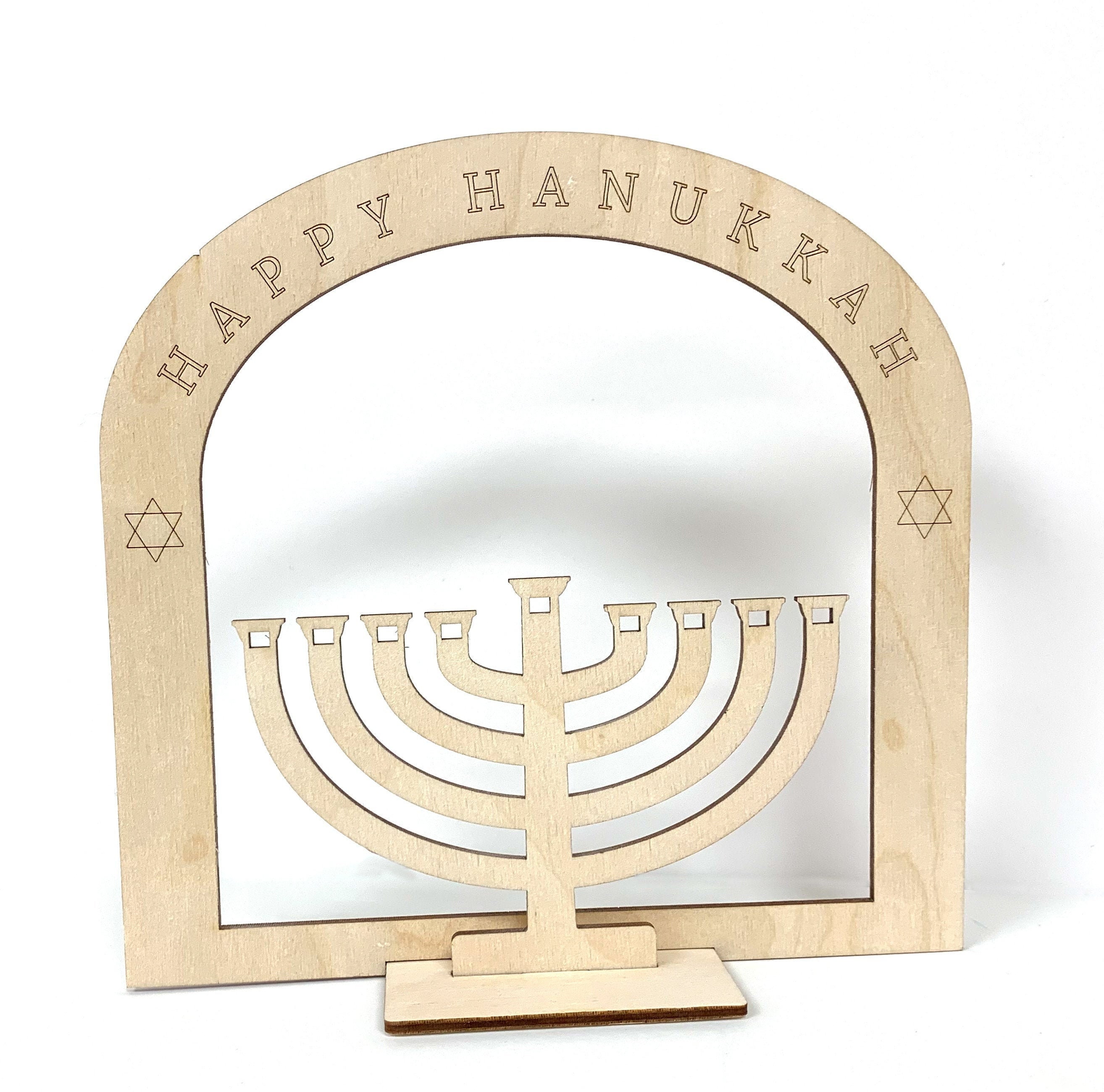 DIY Wooden Menorah Kit for Kids,handmade Hanukah Menorah and Candle Set ...