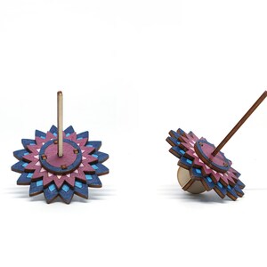 Aster Flower Spinning Top Kit DIY Tops Wooden Tops Lasercut | Etsy