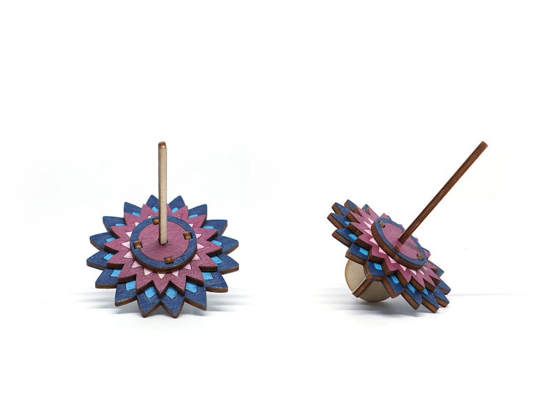 Aster Flower Spinning Top Kit DIY Tops Wooden Tops Lasercut - Etsy