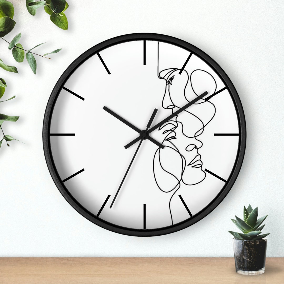 Elegant Line Drawing Wall Clock - Etsy