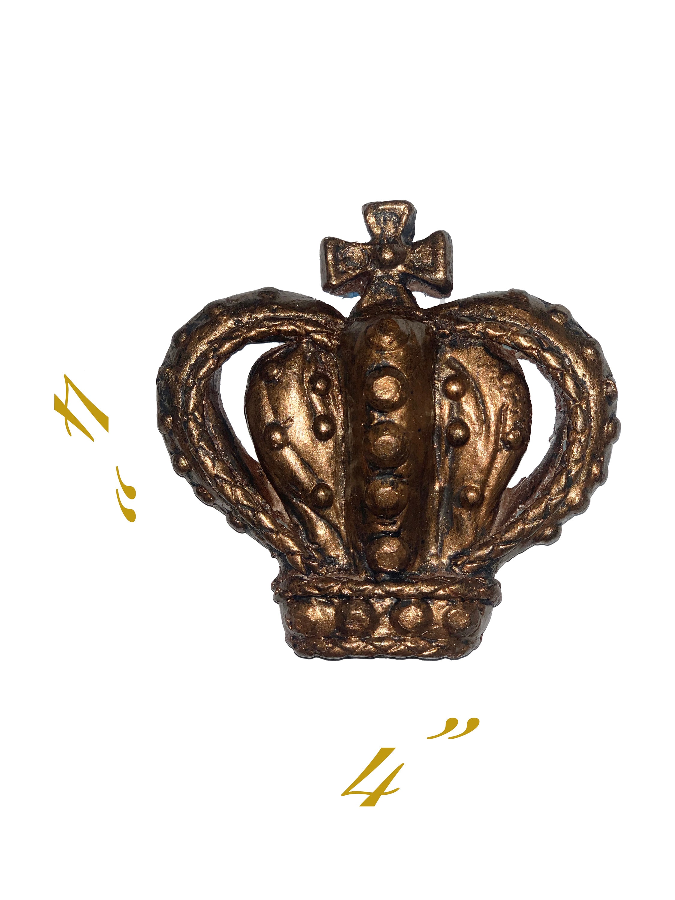 Pillar Candle Pin CROWN Ornate Embelished Handmade Rhinestones Craft ...
