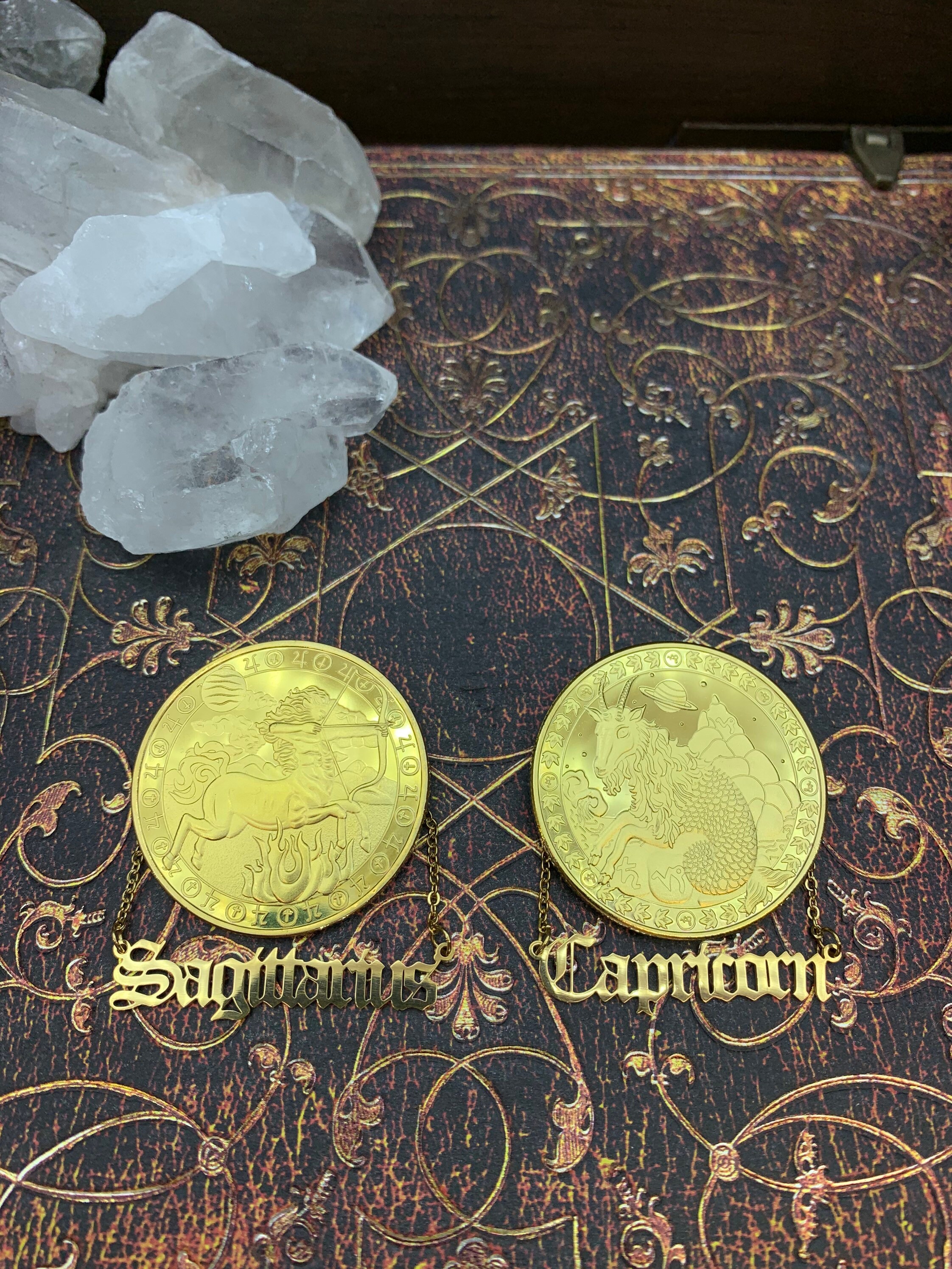 Golden Zodiac Sign Coin Goldene Sternzeichen Münze zum | Etsy