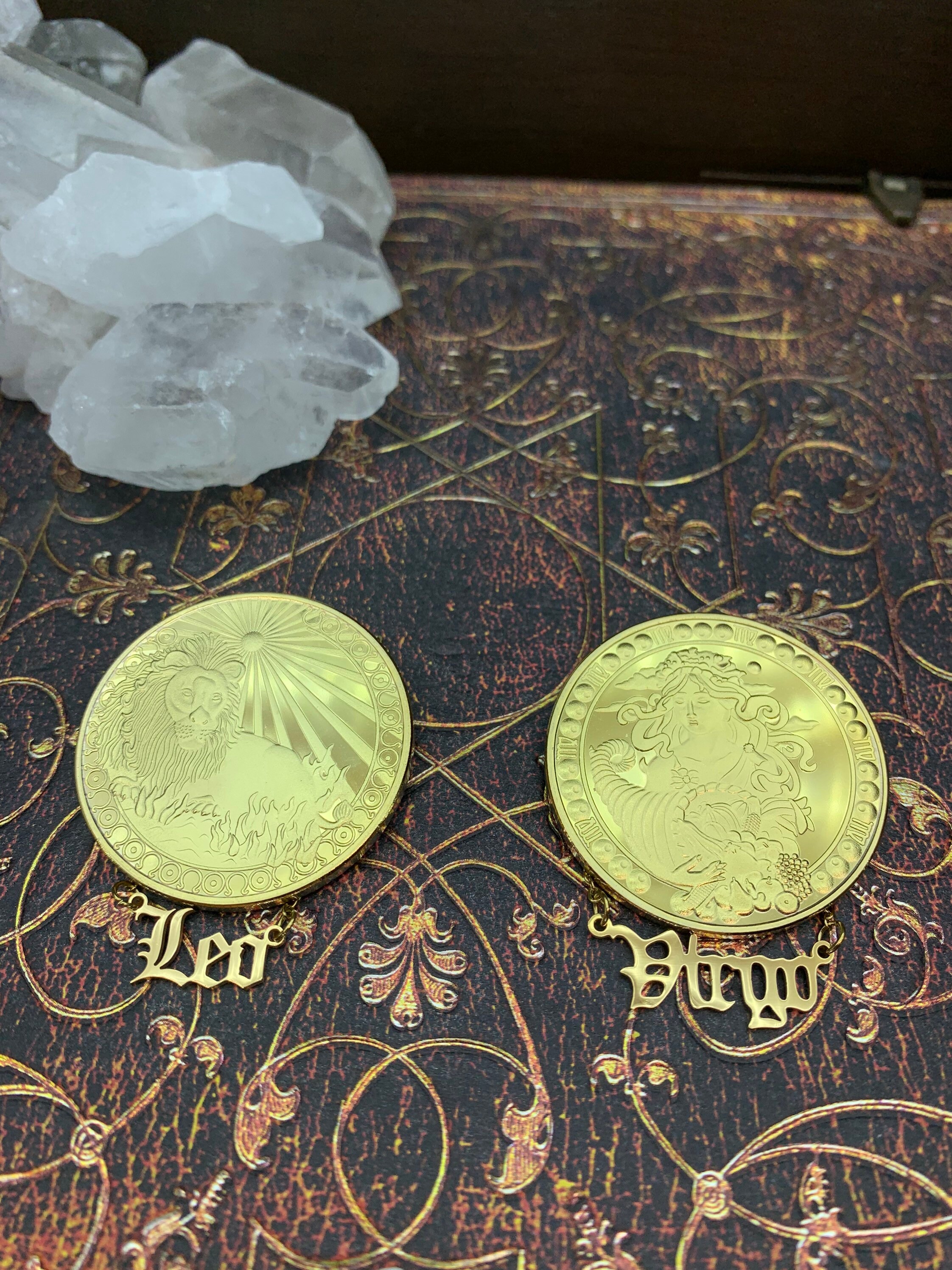 Golden Zodiac Sign Coin Goldene Sternzeichen Münze zum | Etsy