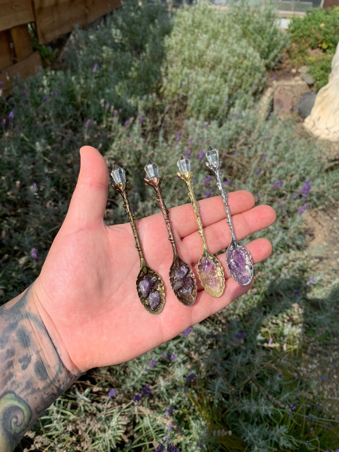 Amethyst Witch Spoon - Crystal Spoon - Wicca - Pagan - Altar Spoon ...