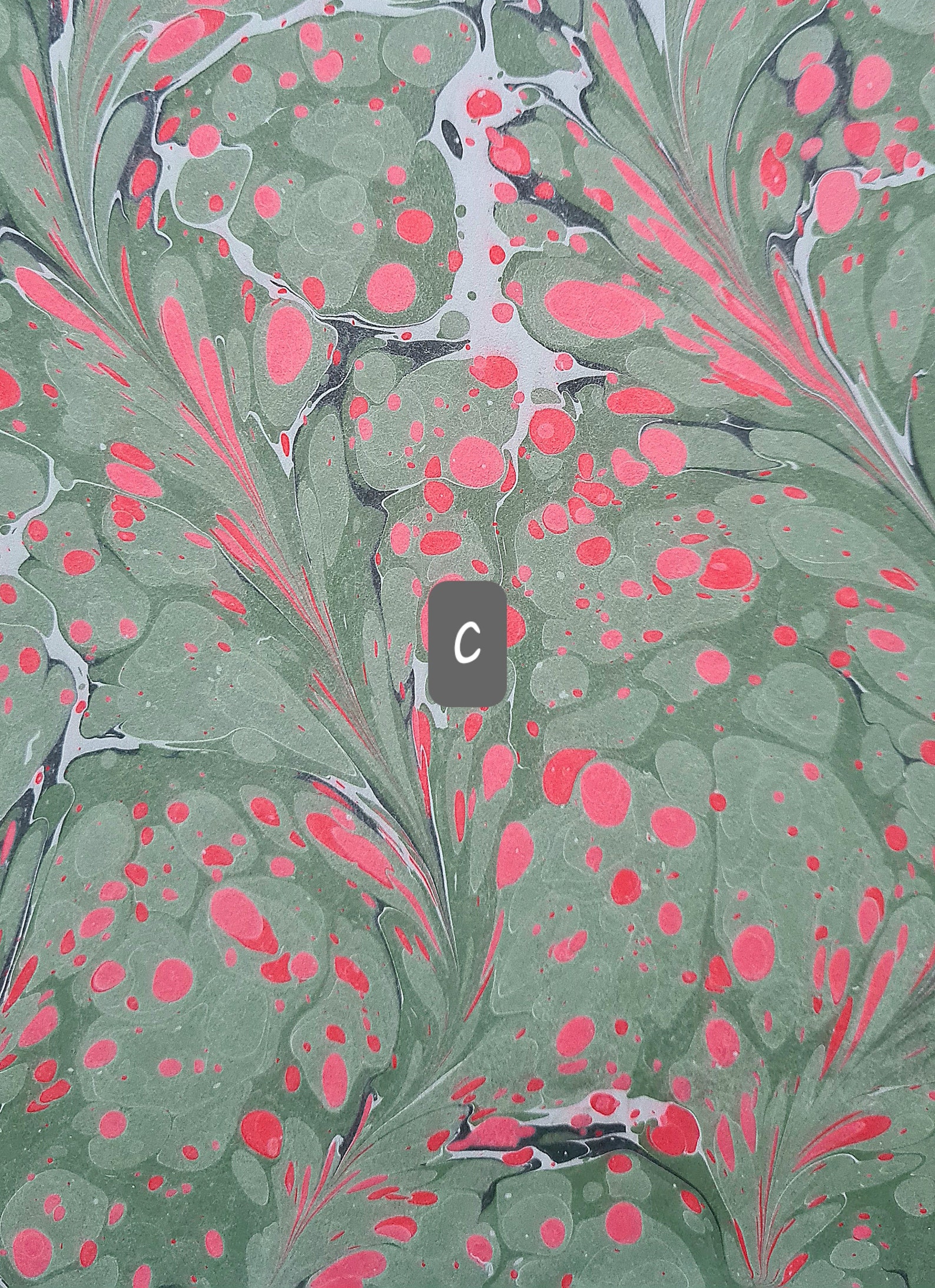 Handmade Marbled Paper, Forest Green, Bookbinding, Endpaper, Stationary ...