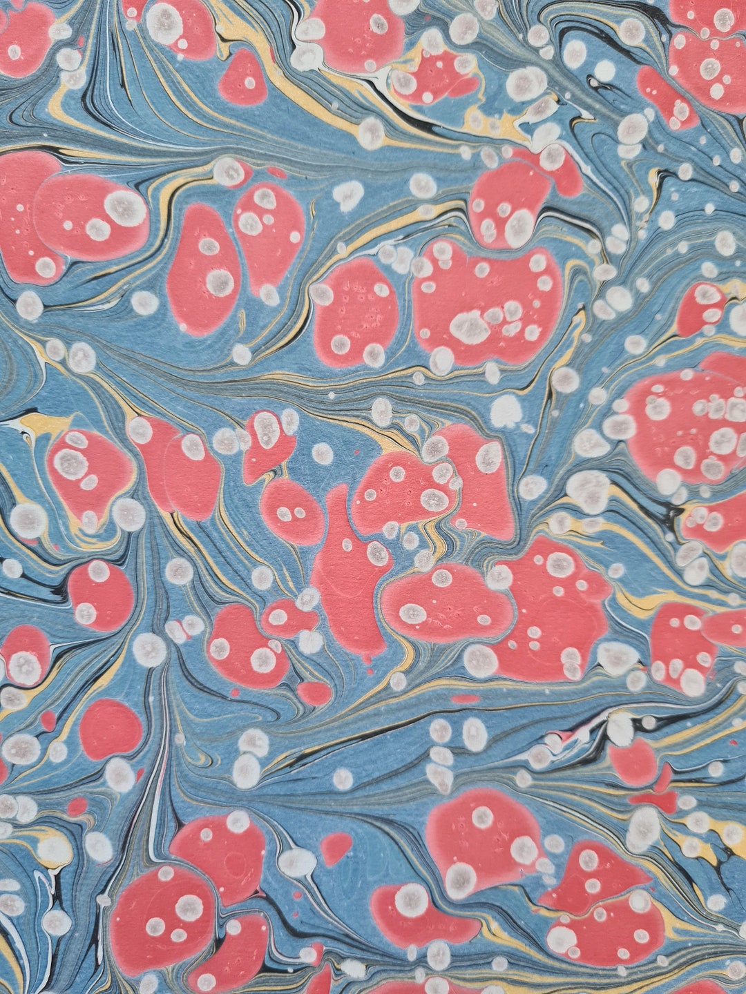 Handmade Marbled Paper, Bookbinding Endpaper, Stationary, Scrapbooking ...