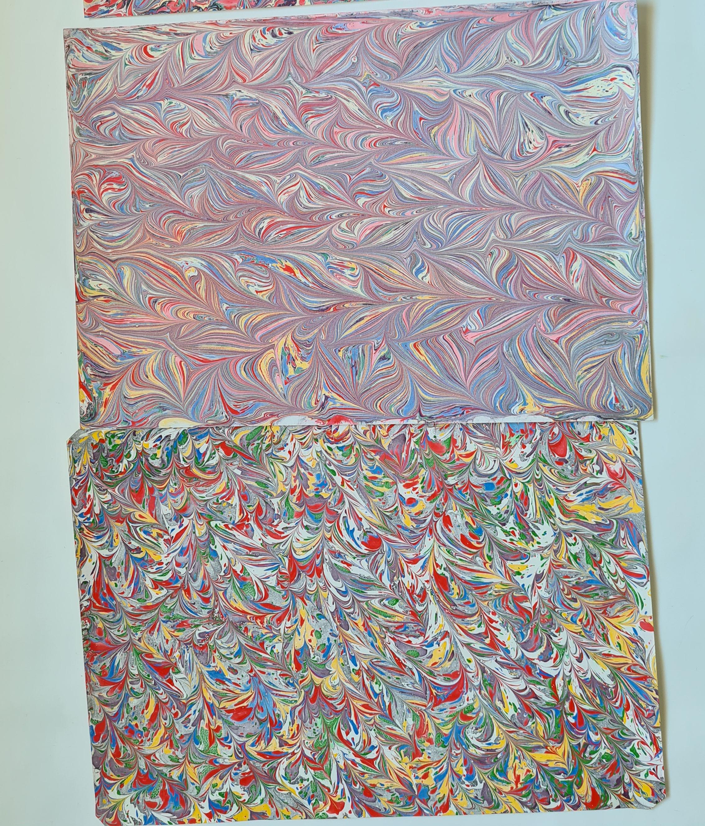 Handmade Multicoloured Marbled Paper: Ebru Art, Scrapbooking, Endpaper ...