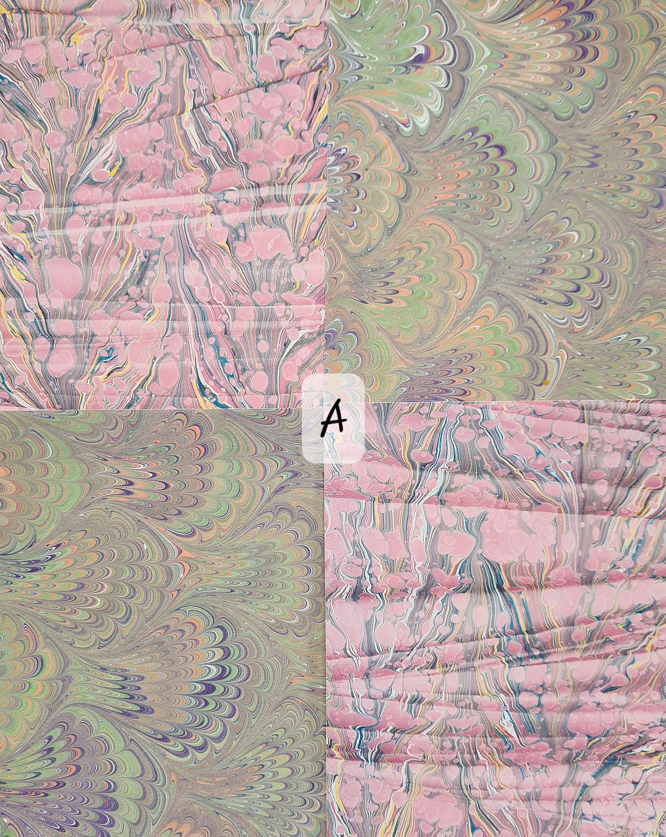 Handmade Marbled Paper, Bookbinding Endpaper, Stationary, Scrapbooking ...