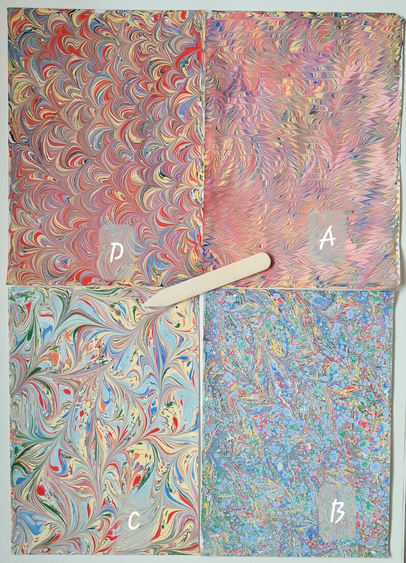 Handmade Multicoloured Marbled Paper: Ebru Art, Scrapbooking, Endpaper ...