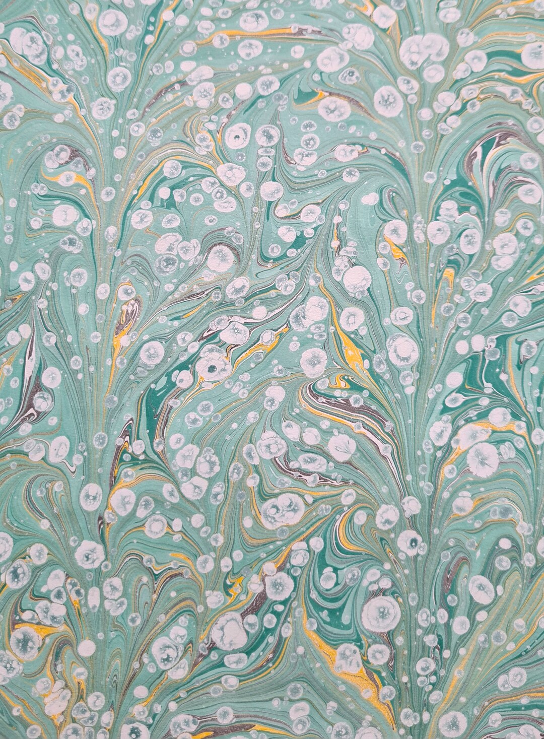 Hand Marbled Paper, Bookbinding Endpaper, Scrapbooking, Traditional ...