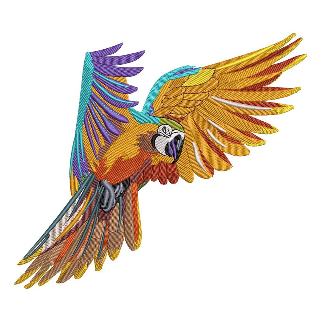 Colorful Parrot Embroidery Design, Bird Embroidery , Parrot Design ...