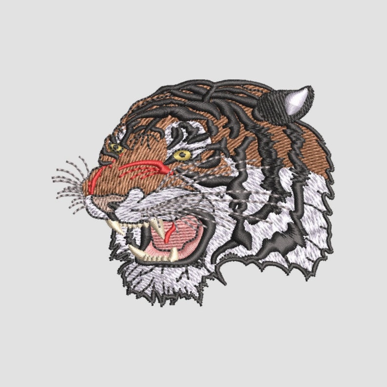Tiger Face Embroidery Design | Etsy