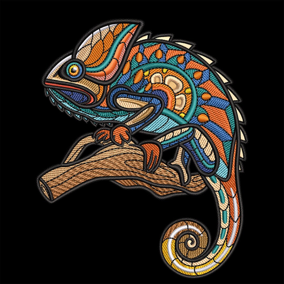 Chameleon Machine Embroidery Design - Etsy